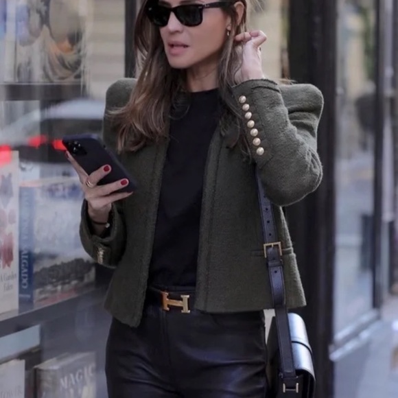 Zara | Jackets & Coats | Zara Shoulder Pad Jacket Blazer | Poshmark